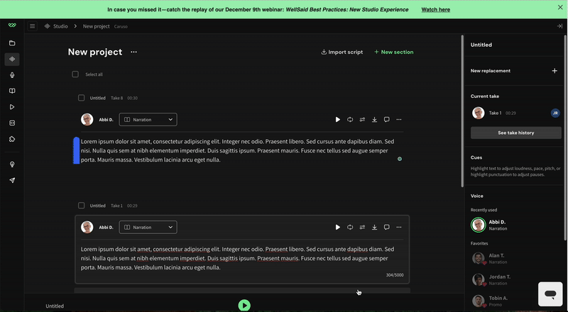 Getting Started with WellSaid Studio – Help Center